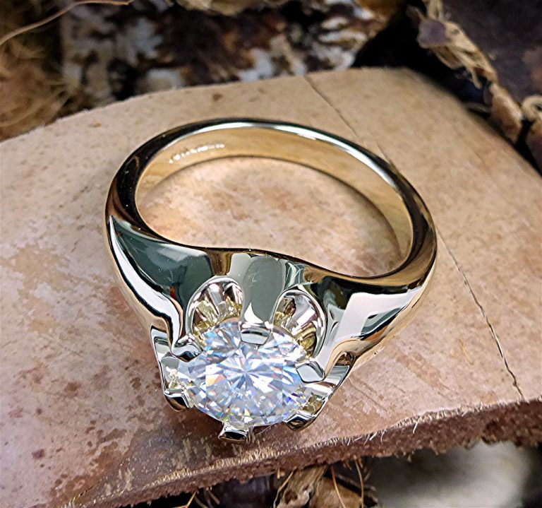 Solid Gold Mens Belcher Ring | Limpid Jewelry